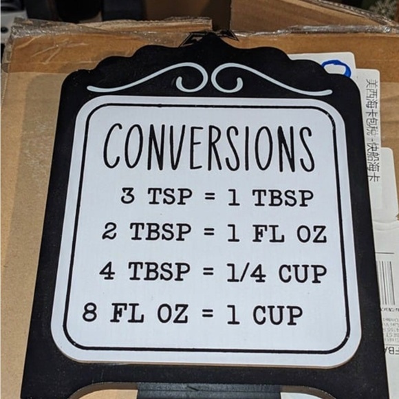 Hobby Lobby | Accents | Fluid Liquid Powder Conversion Chart Black ...